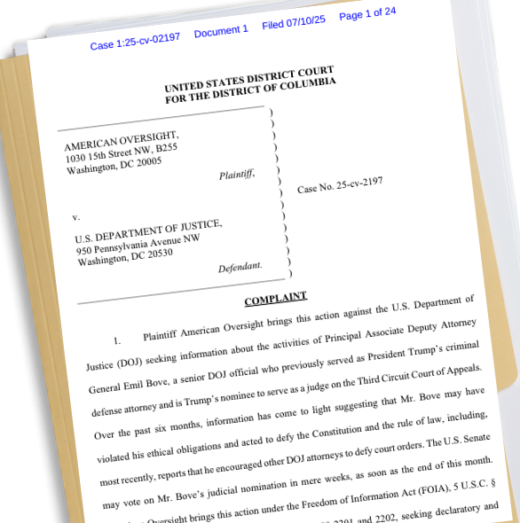 American Oversight v. Department of Justice - Emil Bove Records ...